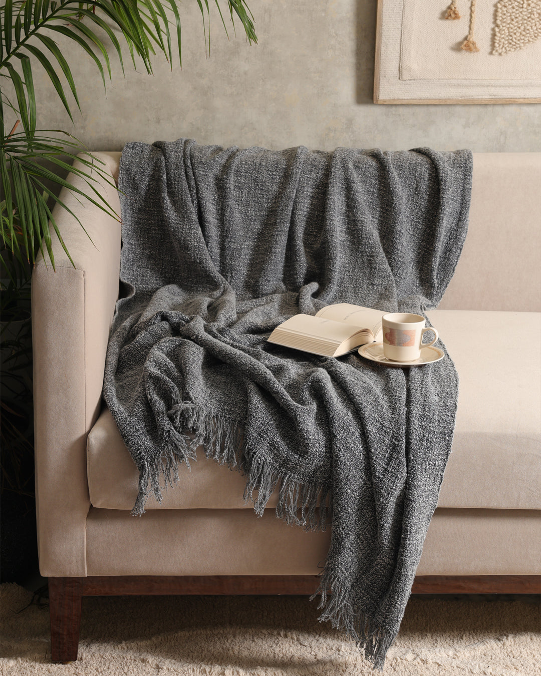 Buy Boucle Cotton Throw Blankets | Soft & Textured Throws – buna fira