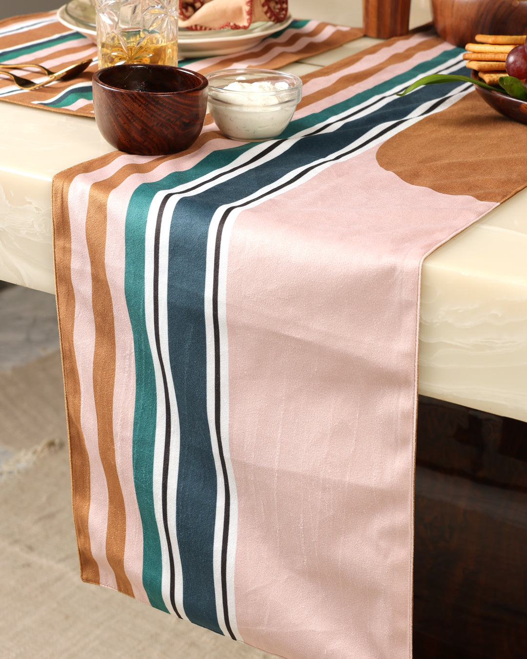Luxury Striped Velvet Table Runners Online | Designer – Buna Fira ...