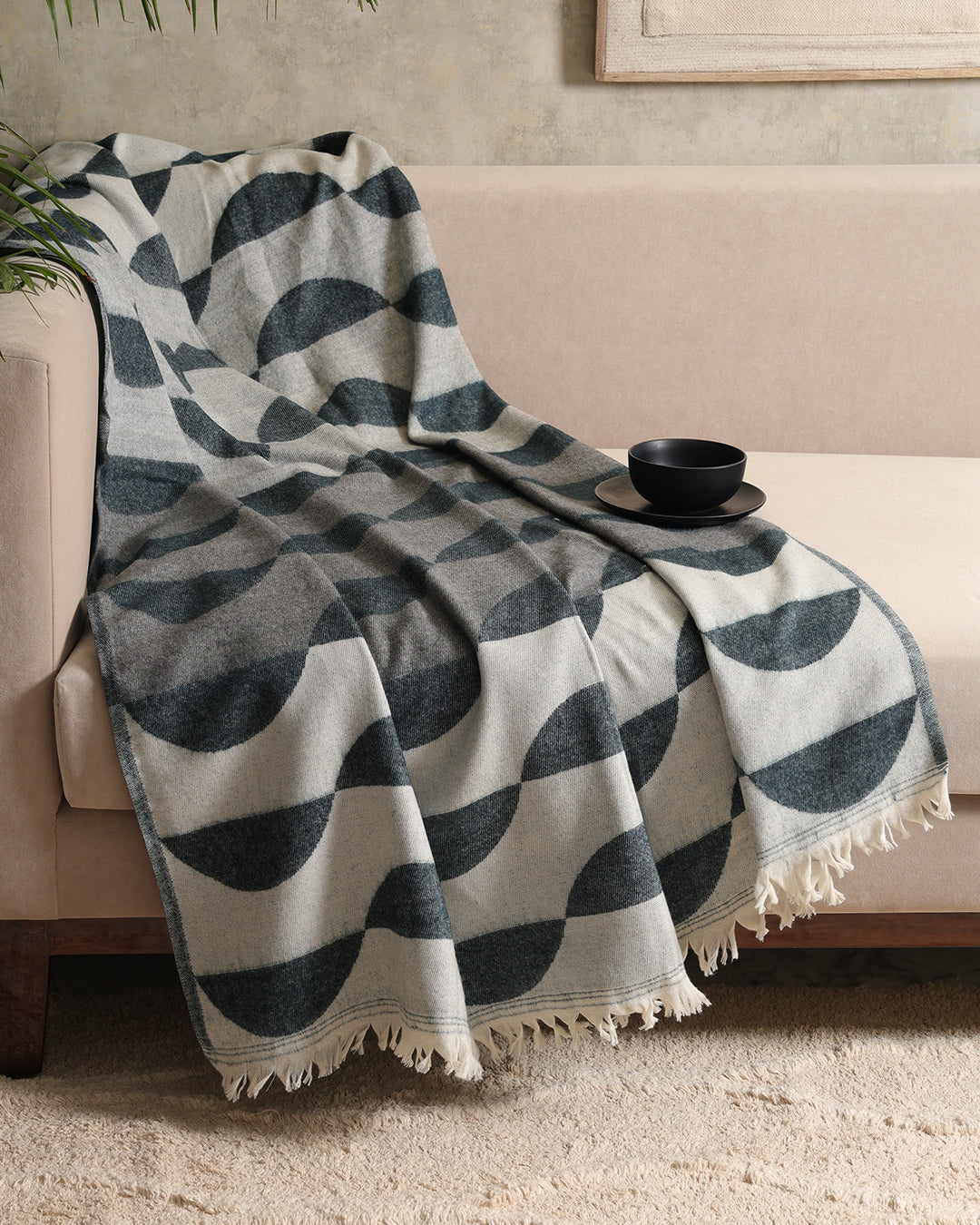 Buy Arcadia Wave Pattern Acrylic Throws | Stylish & Cozy – buna fira