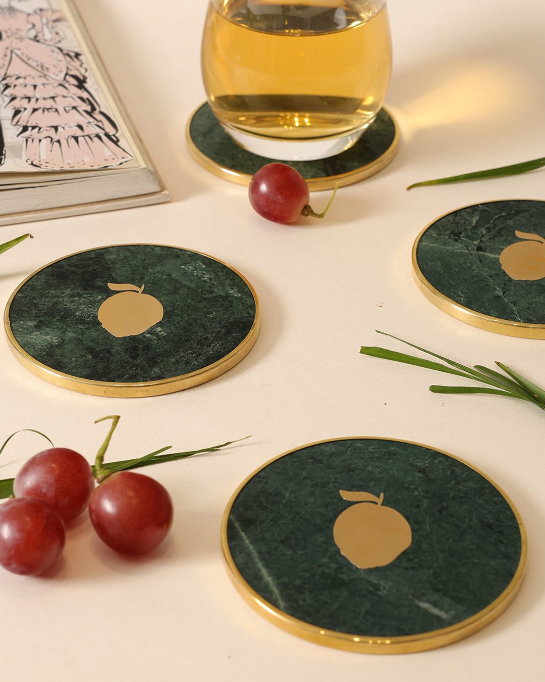 Buy Mango Wood & Stone Coasters Set | Handmade & Eco-Friendly – buna fira
