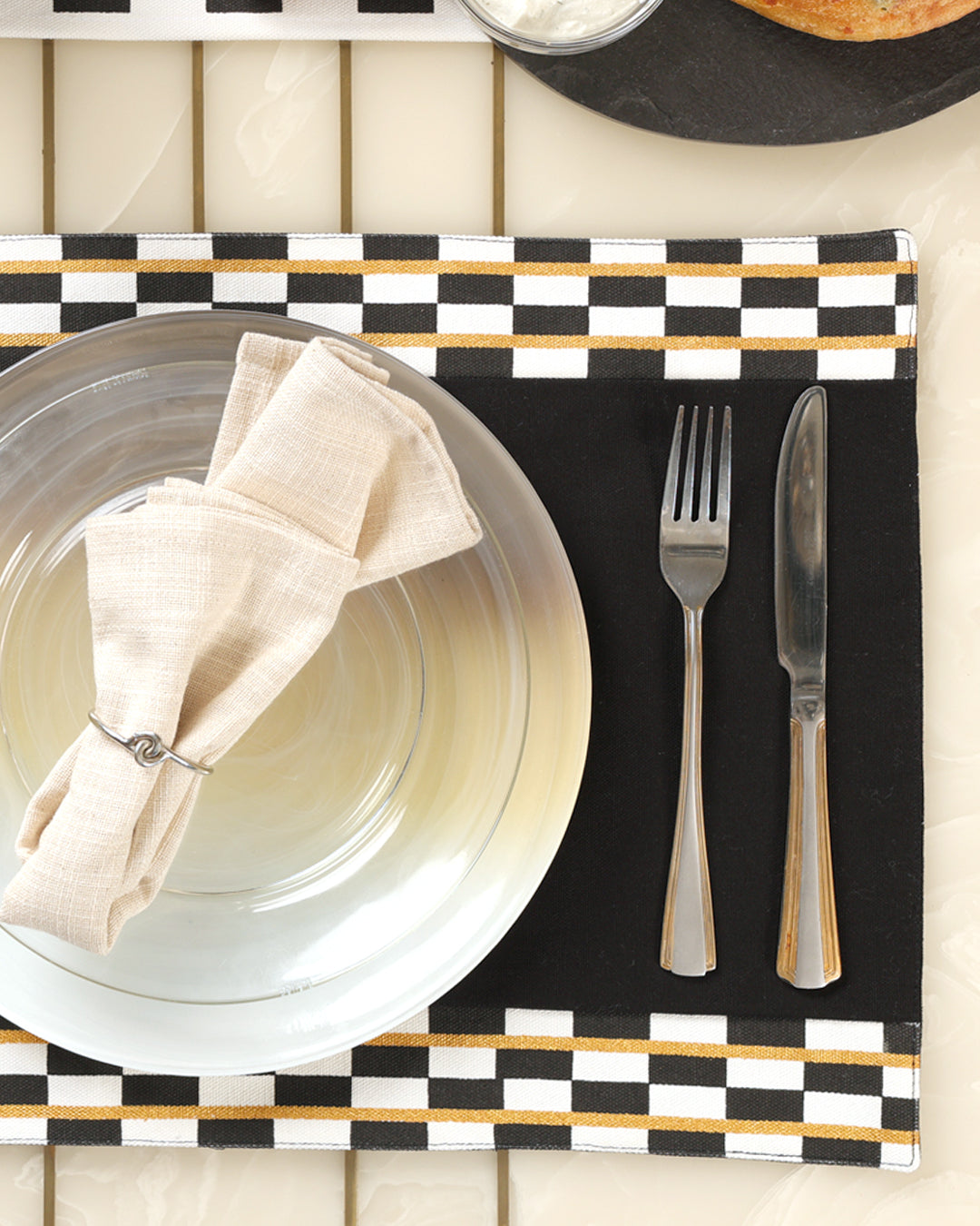 Checkered Canvas Table Mats – Bold Dining Style | Buna Fira – buna fira